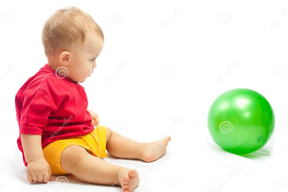 Child with ball stock image. Image of little, childhood - 13120041
