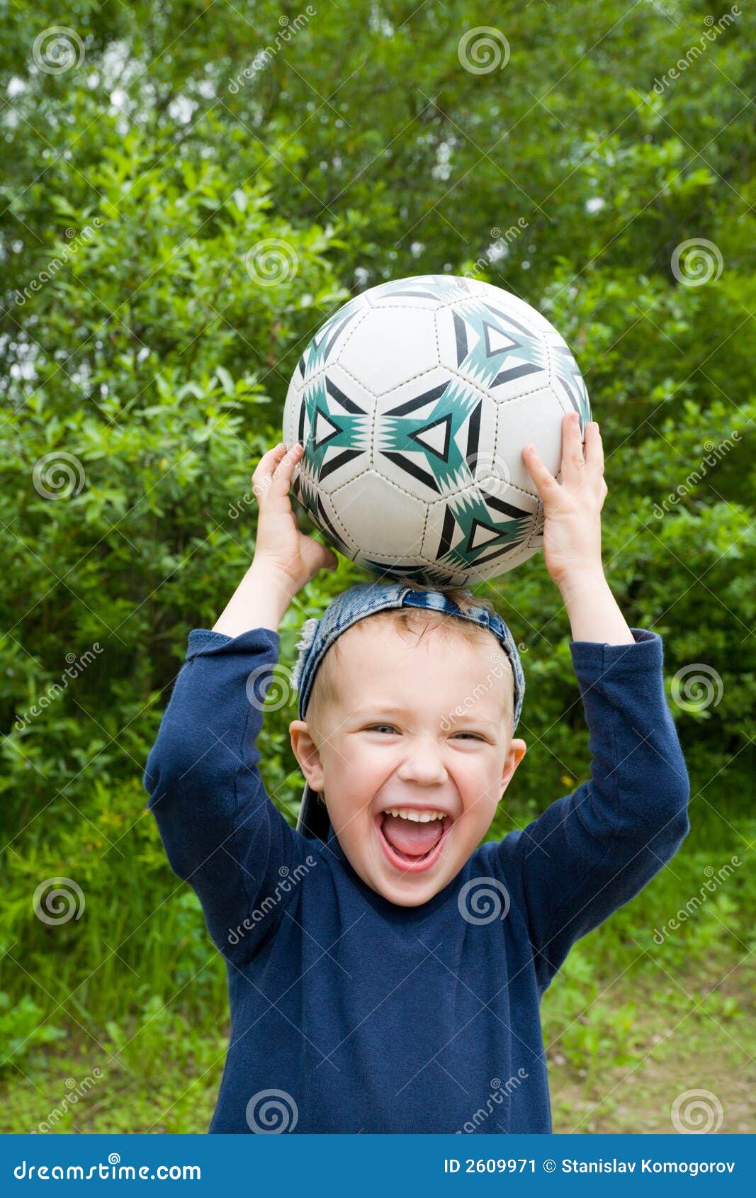 Child & ball stock image. Image of child, nature, childhood - 2609971