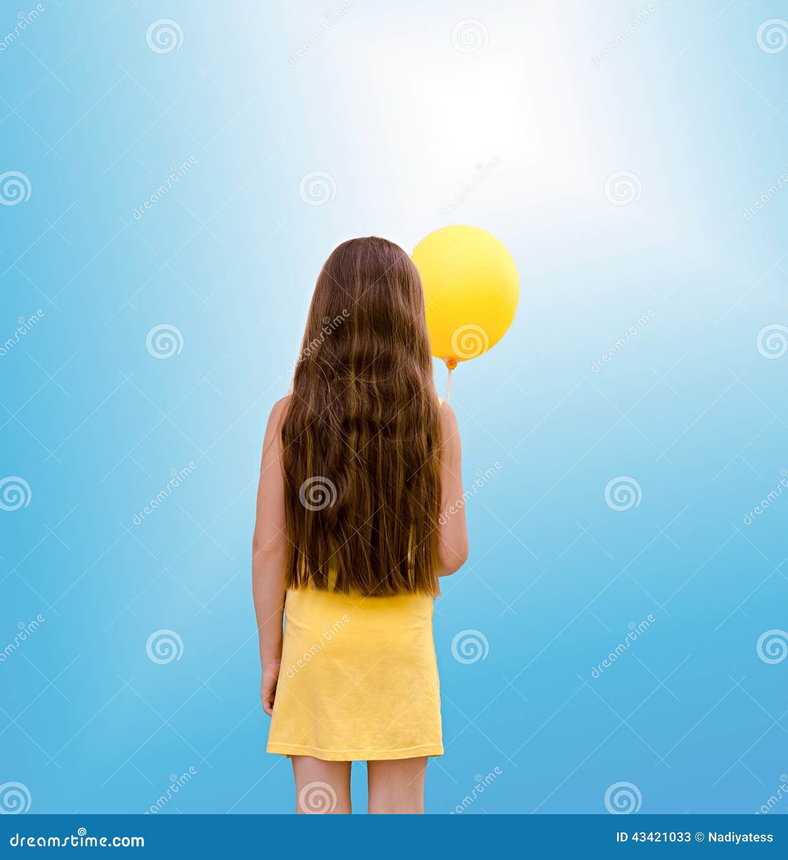The Child with a Balloon from a Back Stock Image - Image of happiness ...