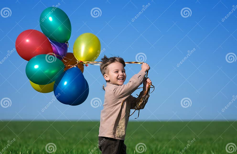 Child with balloons stock image. Image of colored, lifestyles - 13968267