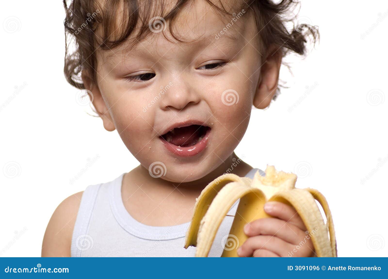 Child with banana. stock photo. Image of cute, face, fruit - 3091096
