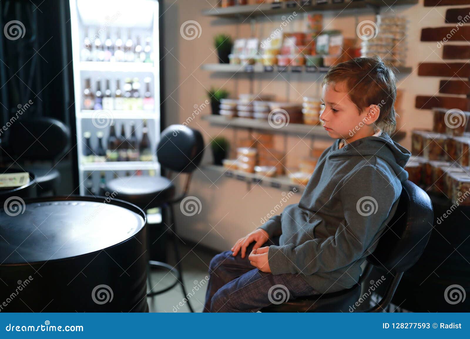 Child in bar stock image. Image of attractive, leisure - 128277593