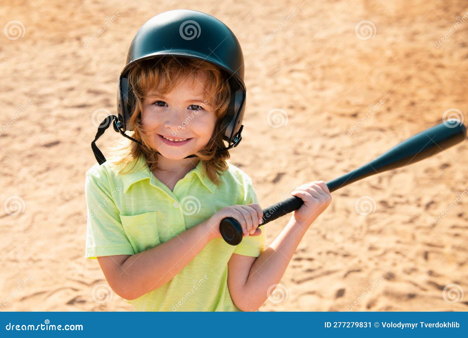 Child Baseball Player Focused Ready To Bat. Kid Holding a Baseball Bat ...