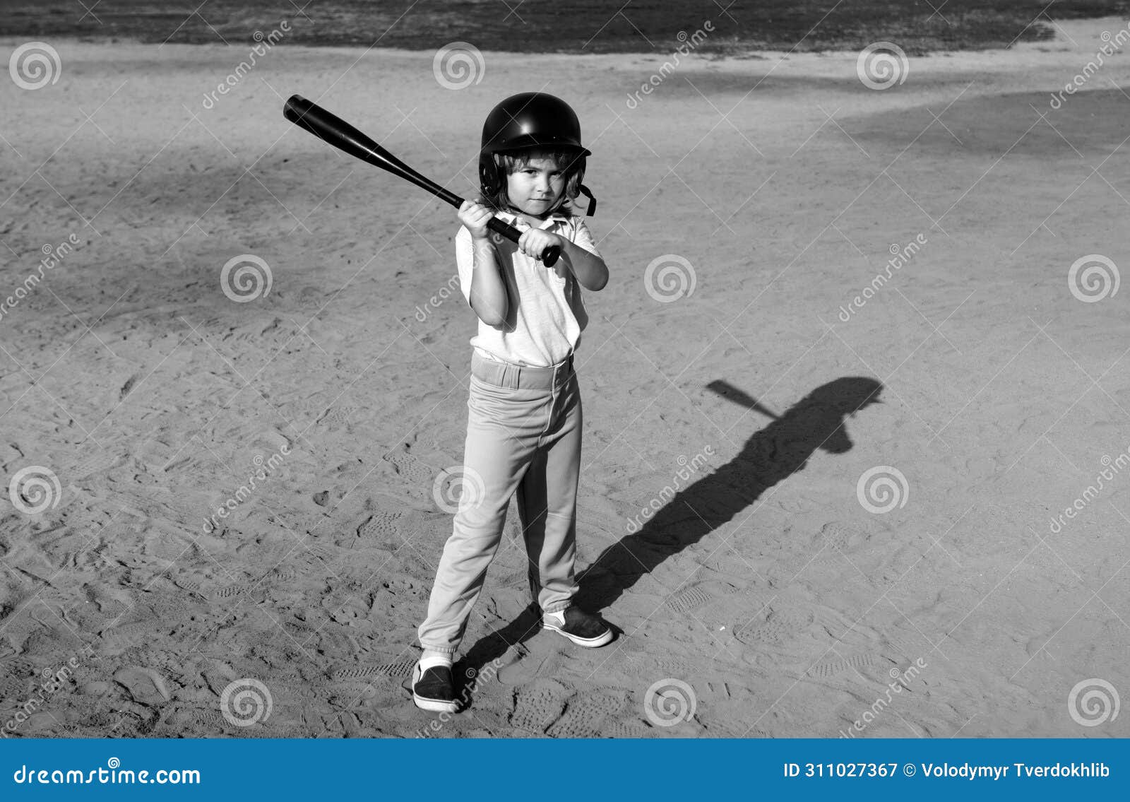 Child Batter about To Hit a Pitch during a Baseball Game. Kid Baseball ...
