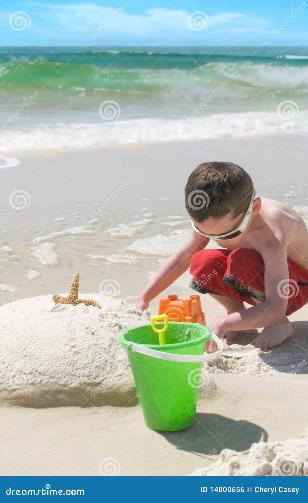 Child at beach stock photo. Image of playing, seashore - 14000656