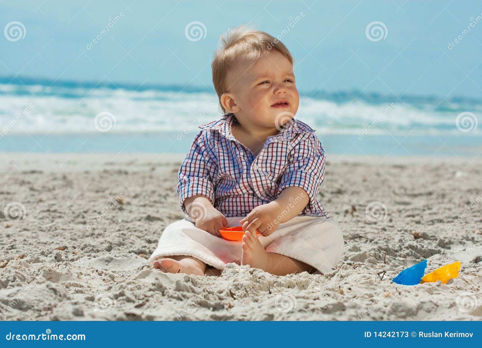 Child on a beach stock image. Image of childhood, action - 14242173