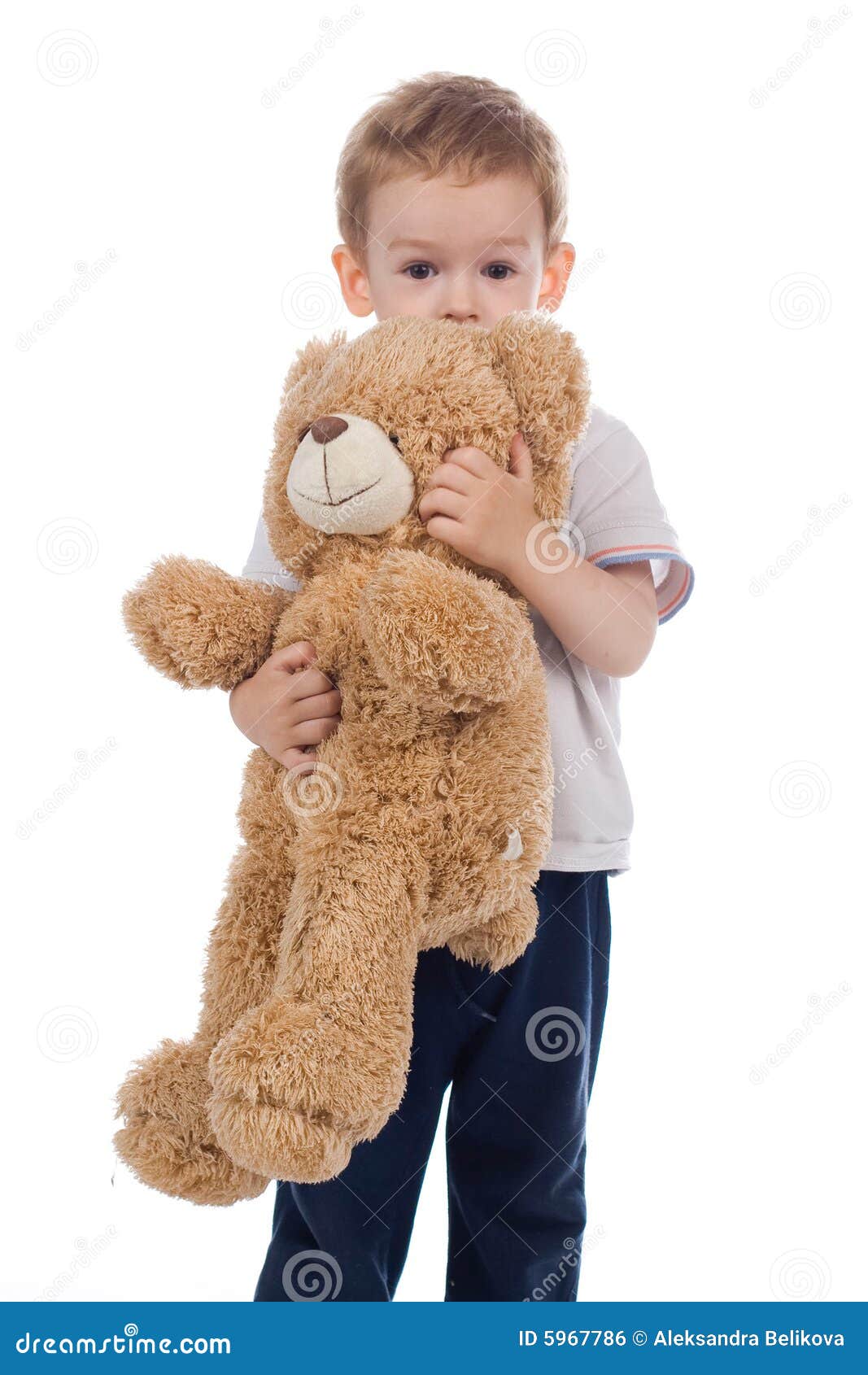 Child with bear stock photo. Image of denim, teddy, cute - 5967786