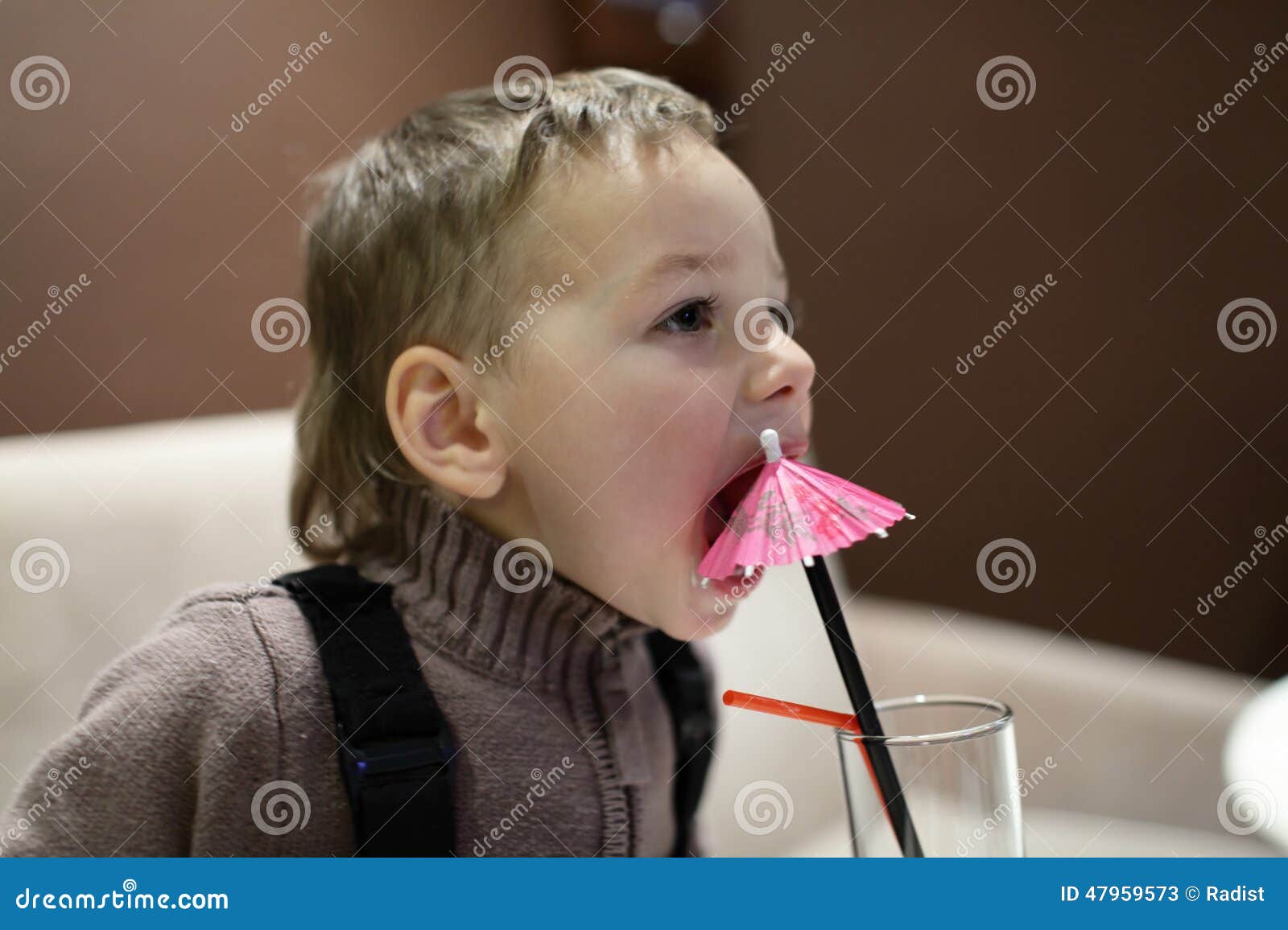 Child Biting Drinking Straw Stock Image - Image of inside, care: 47959573