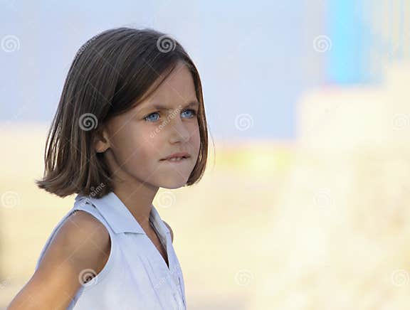 Child biting lip stock photo. Image of cute, eyes, female - 11746406
