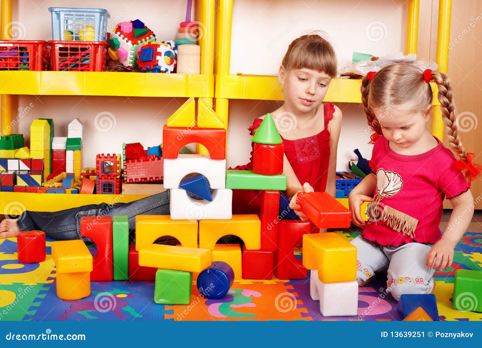 Child with Block in Play Room. Stock Image - Image of childhood ...