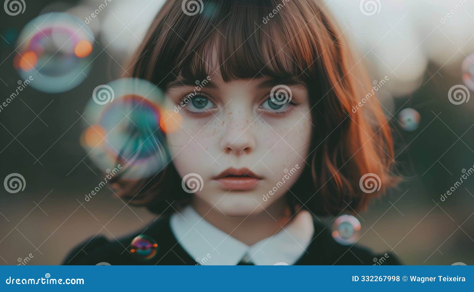 Child Blowing Bubbles the Backyard Stock Illustration - Illustration of ...