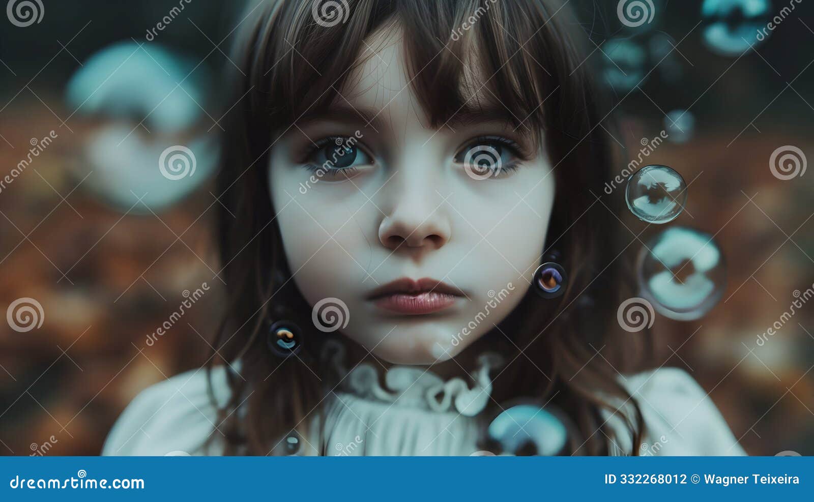 Child Blowing Bubbles the Backyard Child Stock Illustration ...