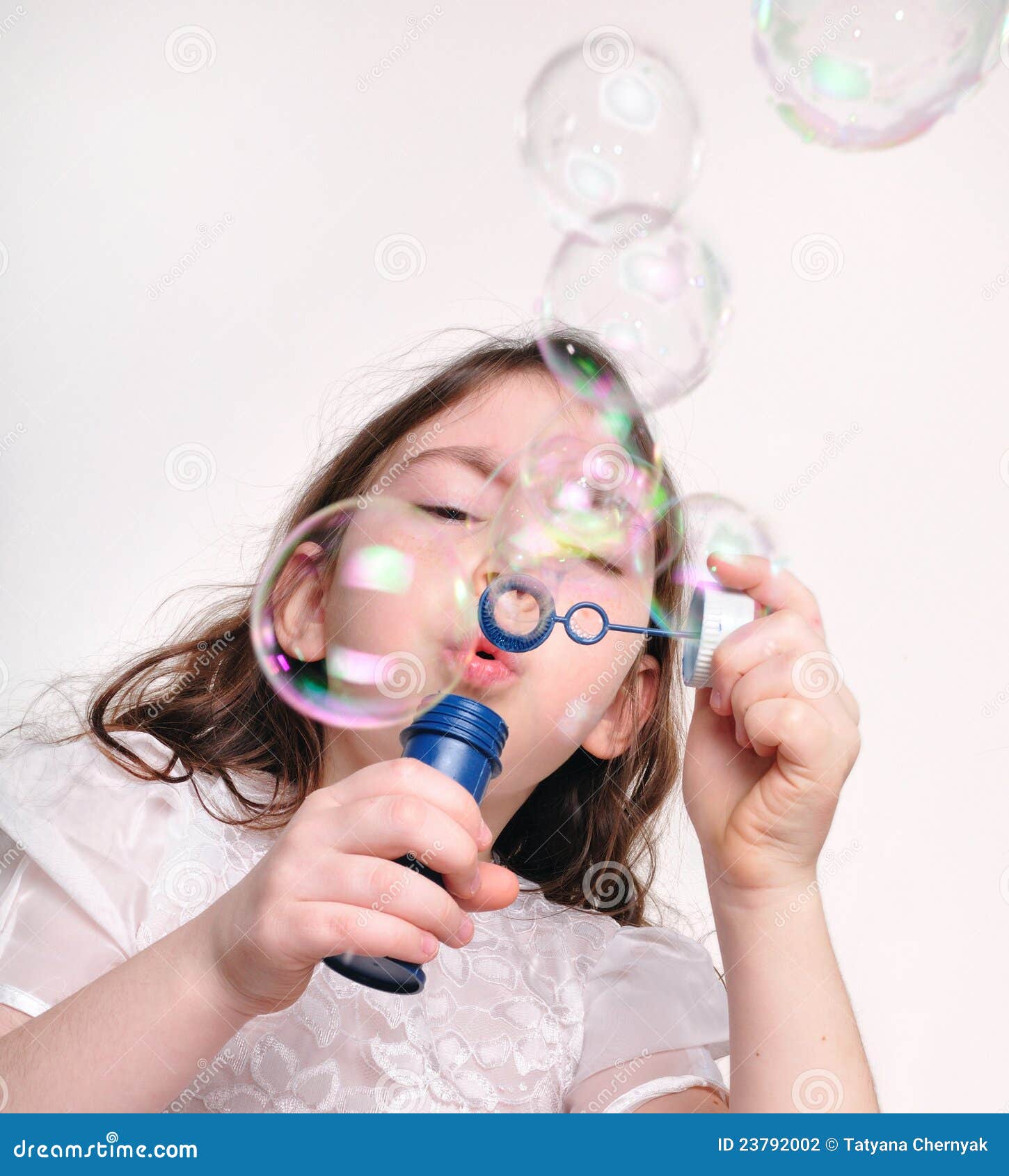 Child Blowing Bubbles with Bubble Wand Stock Photo - Image of wand ...