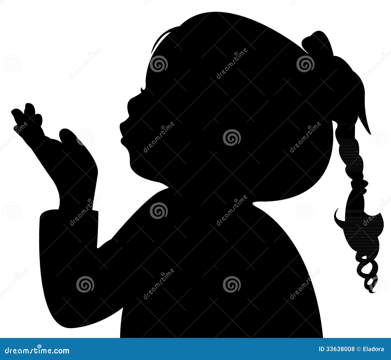 Little Girl Silhouette Blowing Bubbles