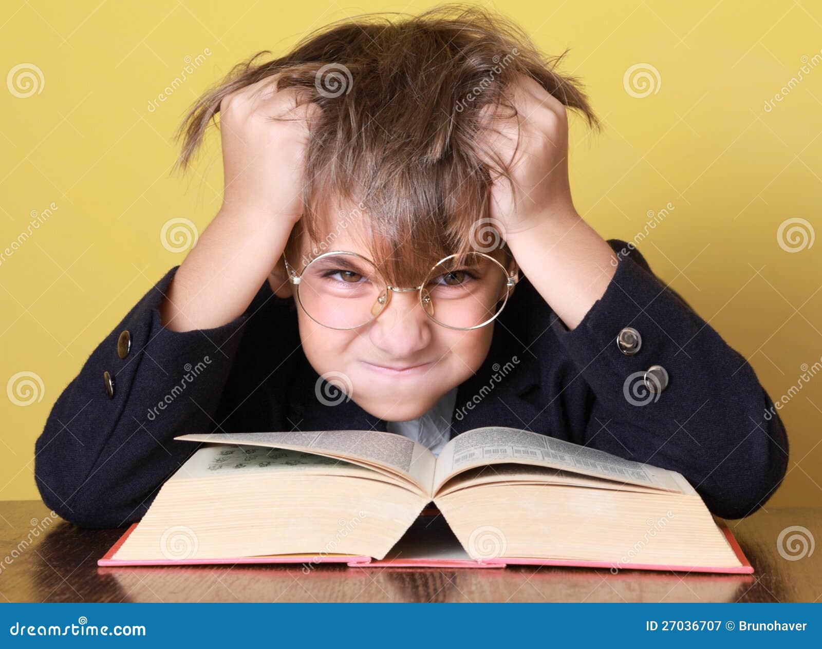 Child with book stock image. Image of grade, angry, schoolwork - 27036707