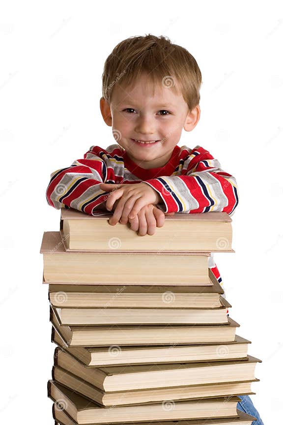Child with books stock photo. Image of intellectual, information - 5338546