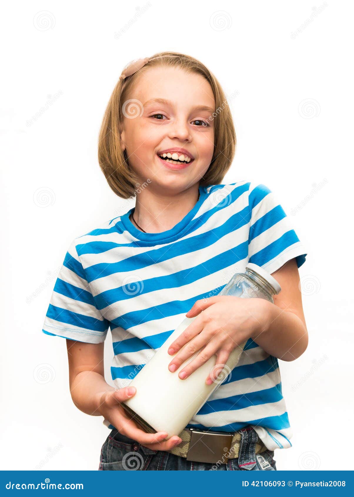 Child with a Bottle of Milk. Stock Image - Image of beautiful, holding ...