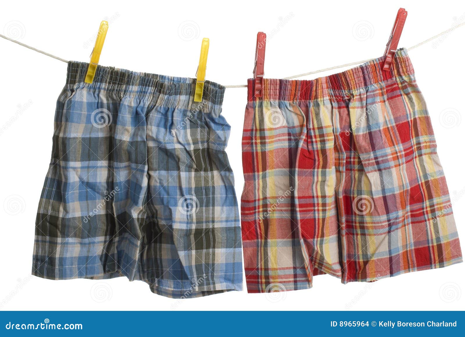 Child Boxer Shorts on Laundry Line Stock Photo - Image of yellow, line ...