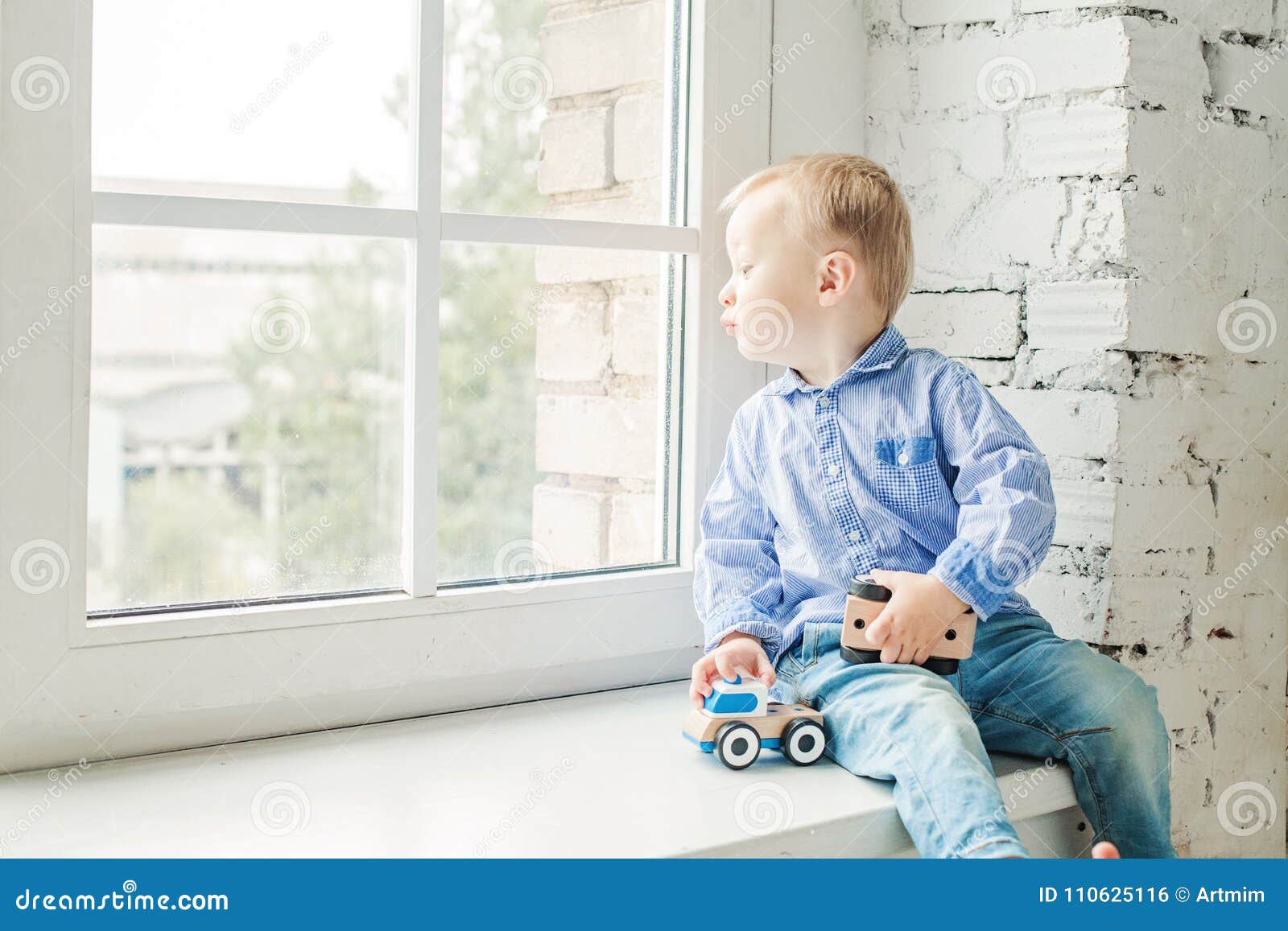 Child Boy Looking Out Window at Home Stock Photo - Image of cute ...
