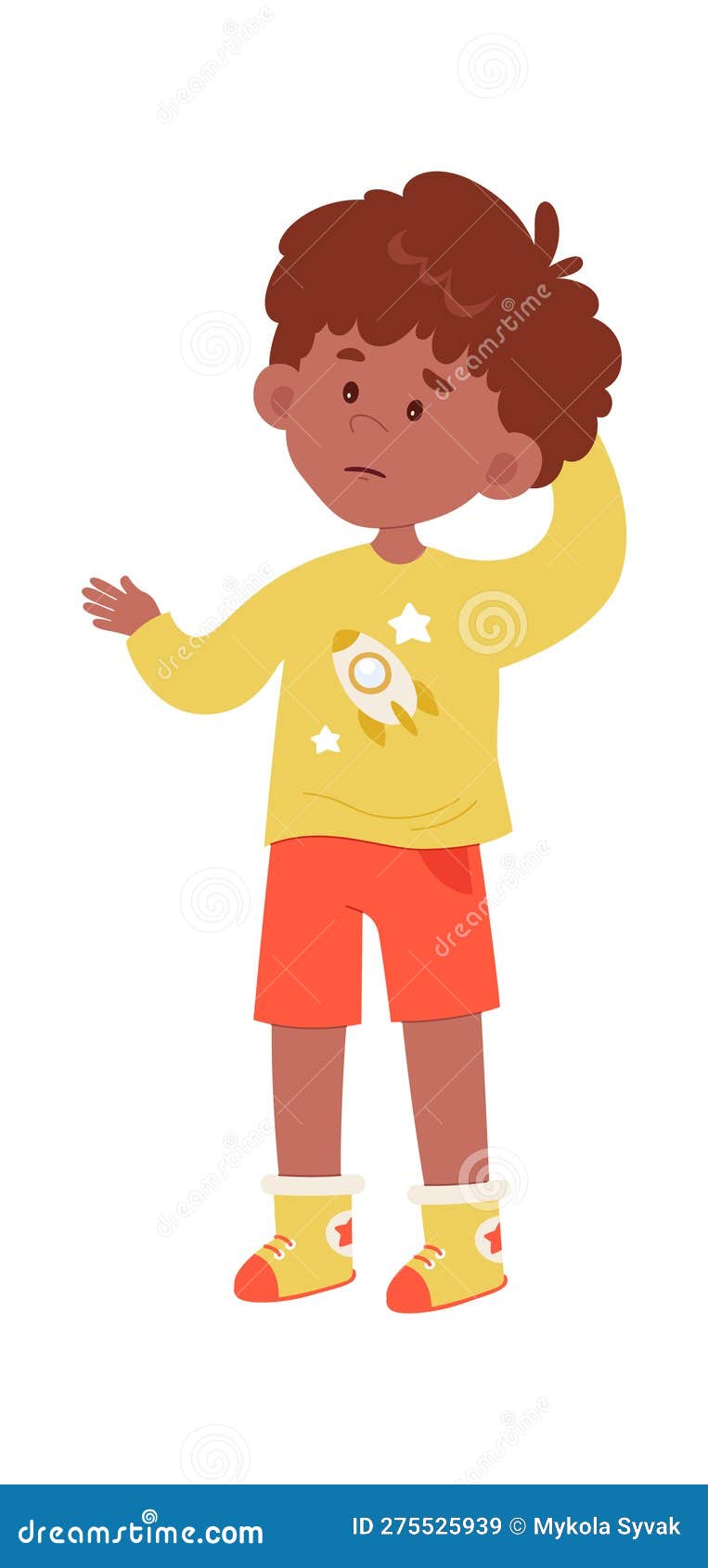 Child Boy Questioning stock vector. Illustration of think - 275525939