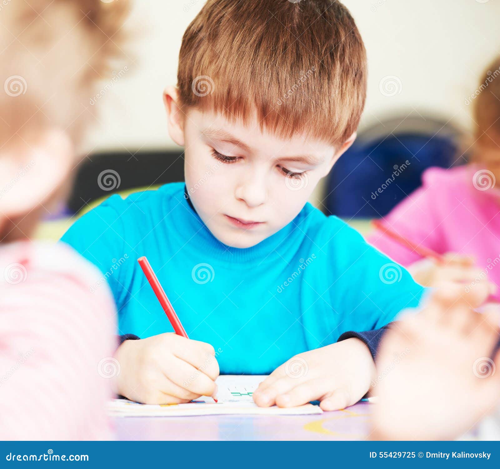 Child boy studying writing stock image. Image of beautiful - 55429725