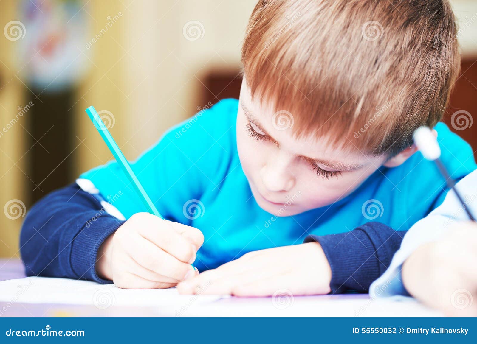 Child boy studying writing stock photo. Image of learn - 55550032
