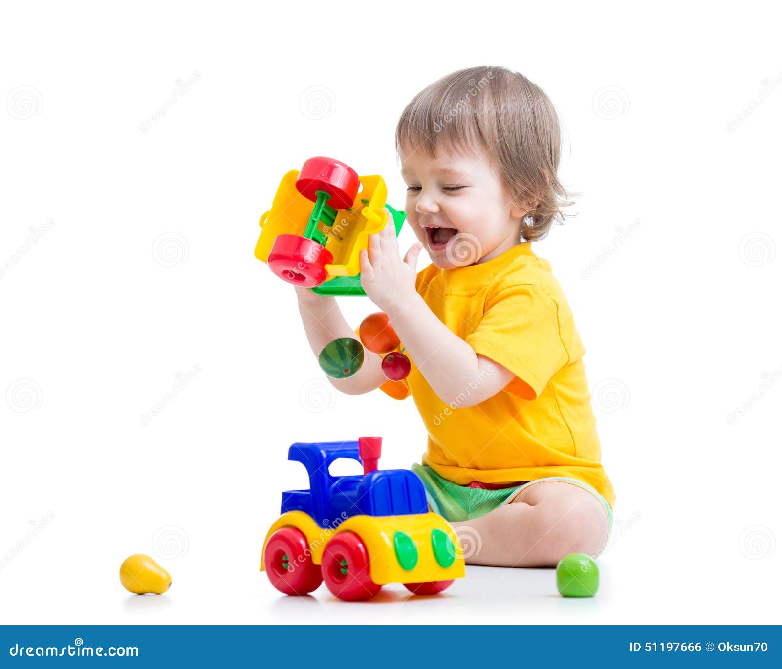 Child Boy Toddler Playing Toy Isolated Stock Photo - Image of isolated ...
