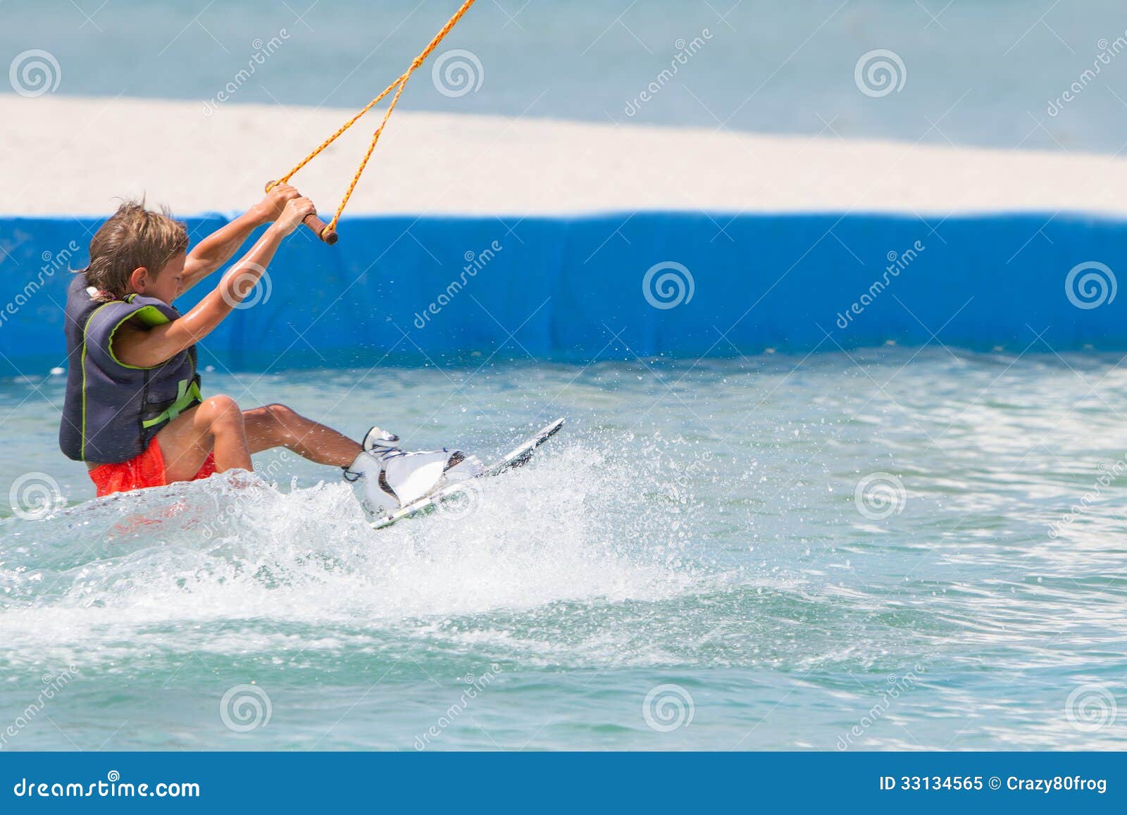 Child boy wake boarding stock image. Image of recreation - 33134565