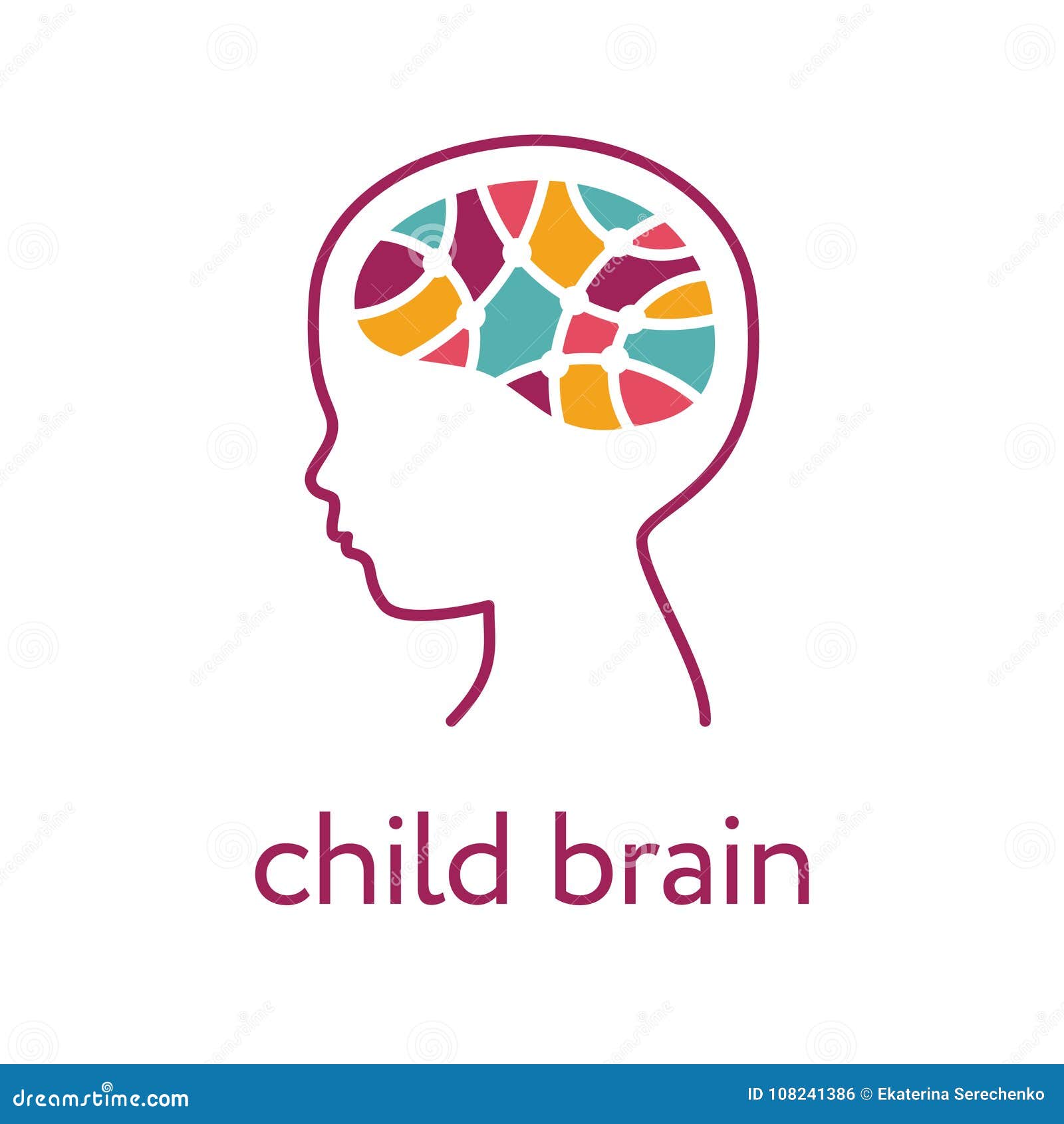 Child Brain Icon. Brain Research Concept Stock Vector - Illustration of ...