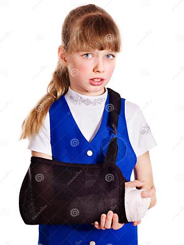 Child with broken arm. stock photo. Image of bandage - 24459454