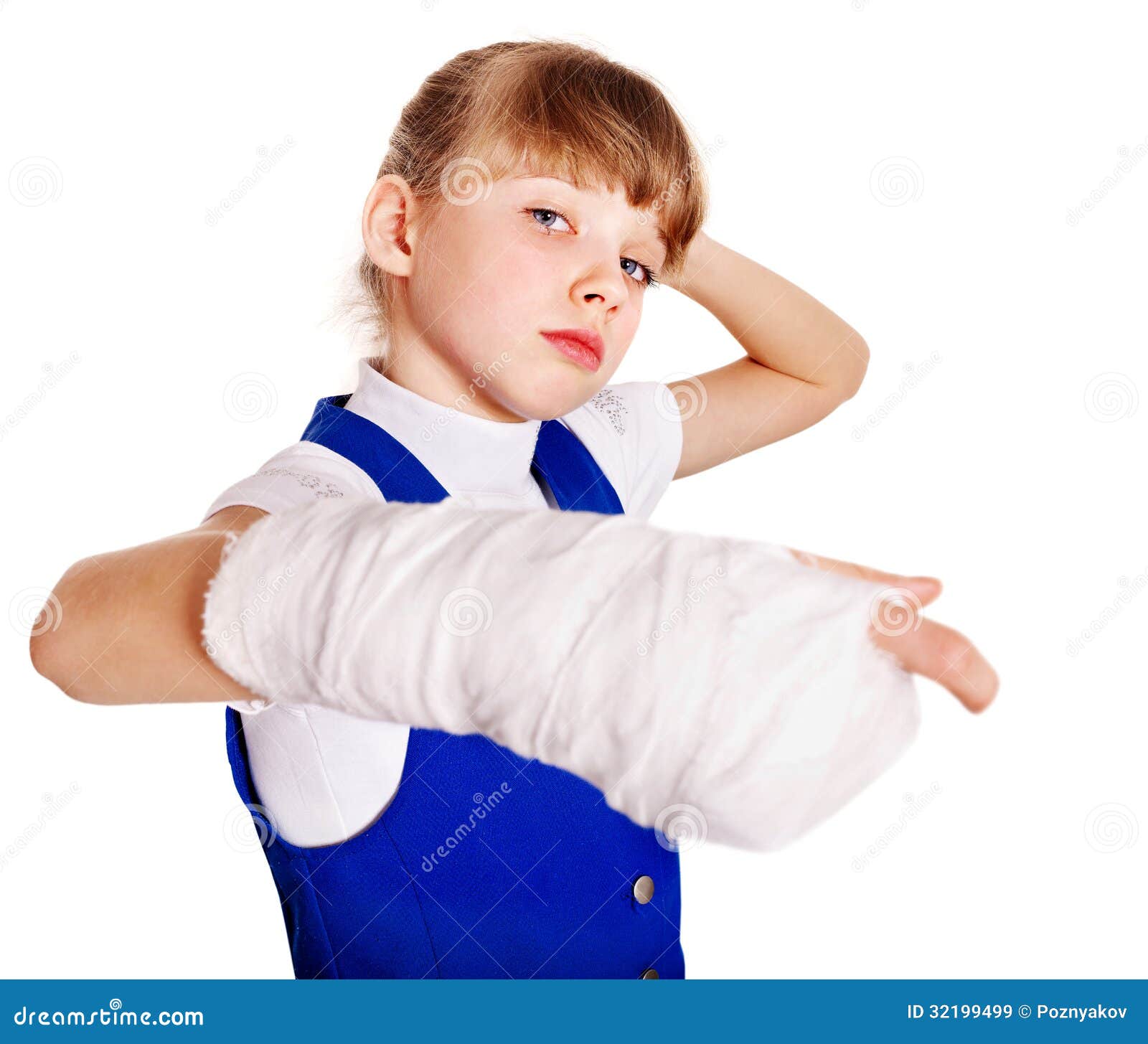 Child with broken arm. stock image. Image of painful - 32199499