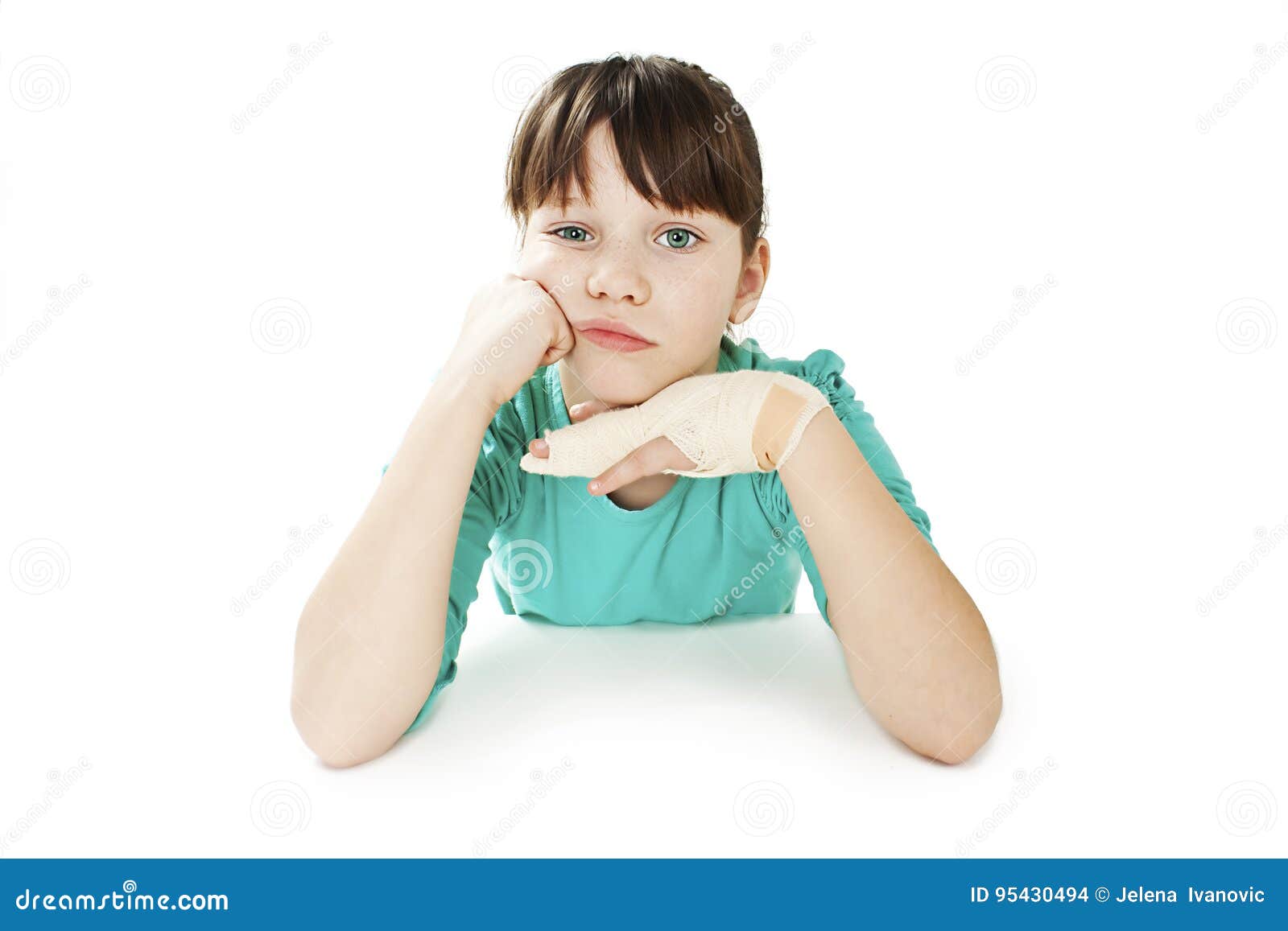 Child with broken arm stock photo. Image of medical, bandage - 95430494