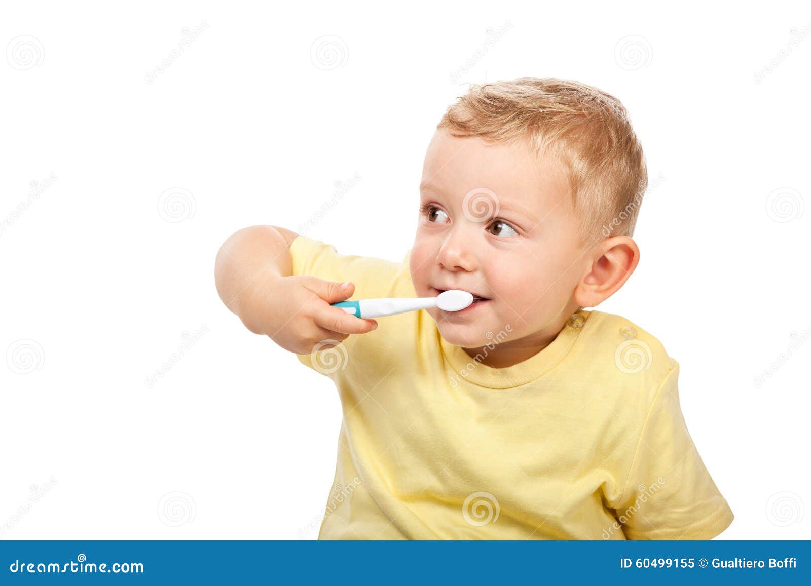 Child brushing teeth stock image. Image of portrait, caucasian - 60499155