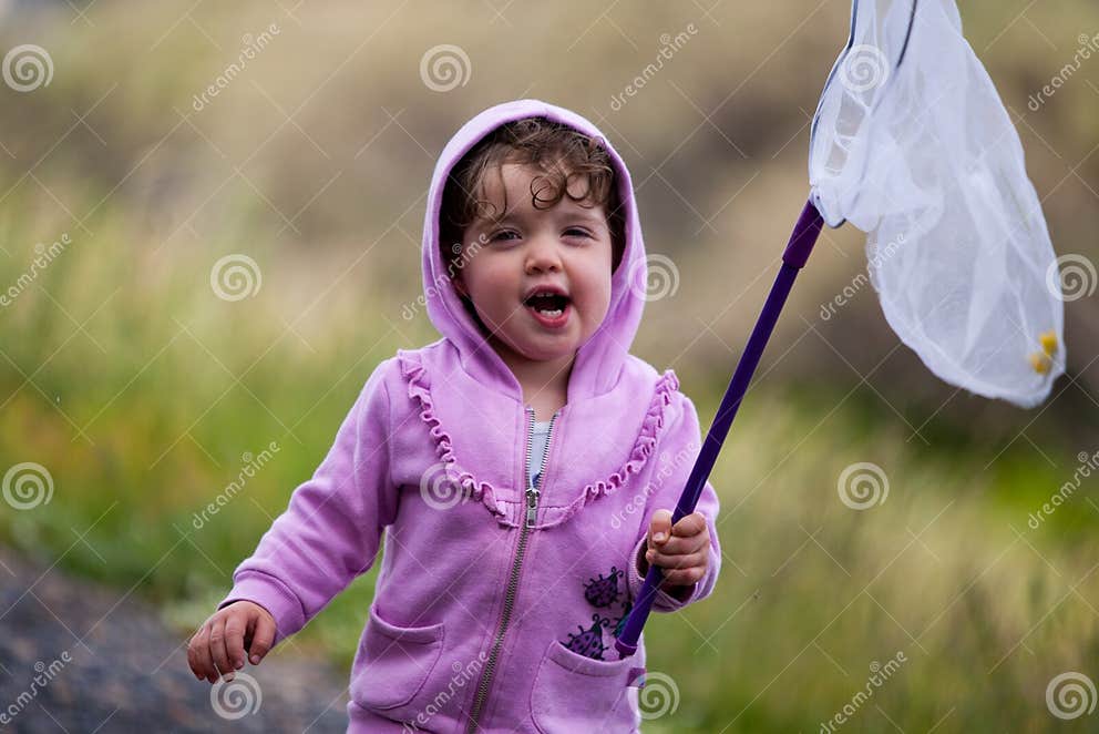 Child with bug net stock image. Image of people, catch - 30765547