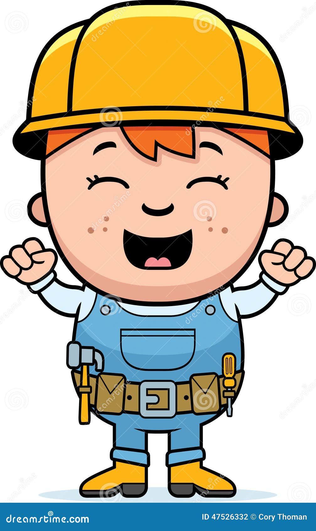 Child Builder Excited stock vector. Illustration of vector - 47526332