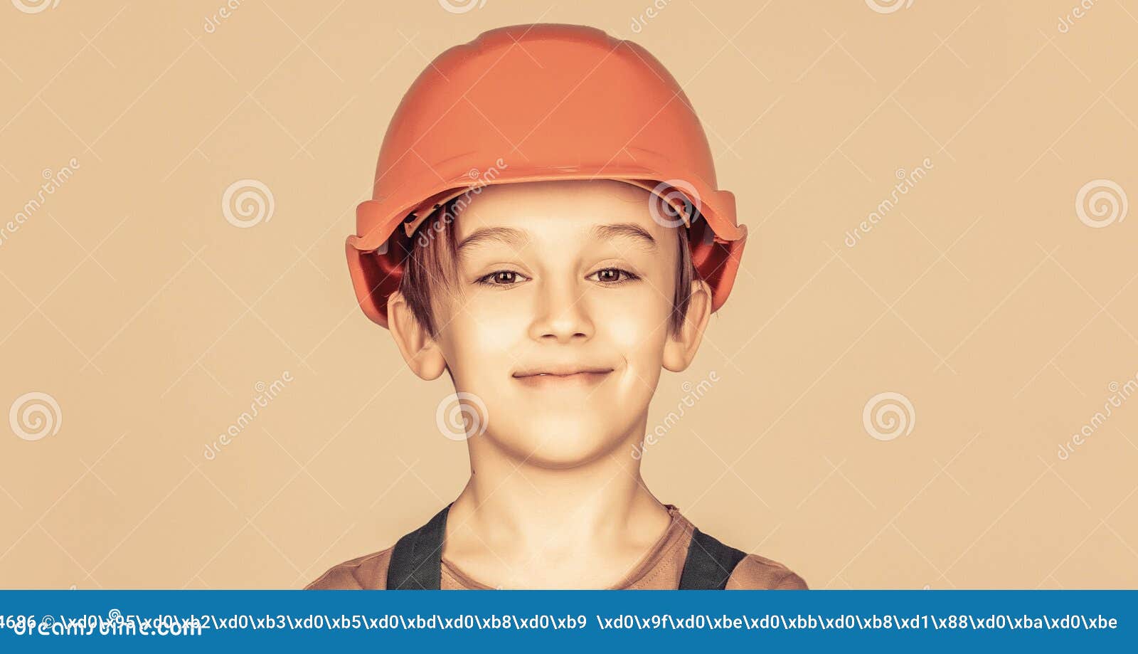 Child Building Helmet, Hard Hat. Little Builder in Helmet. Child ...