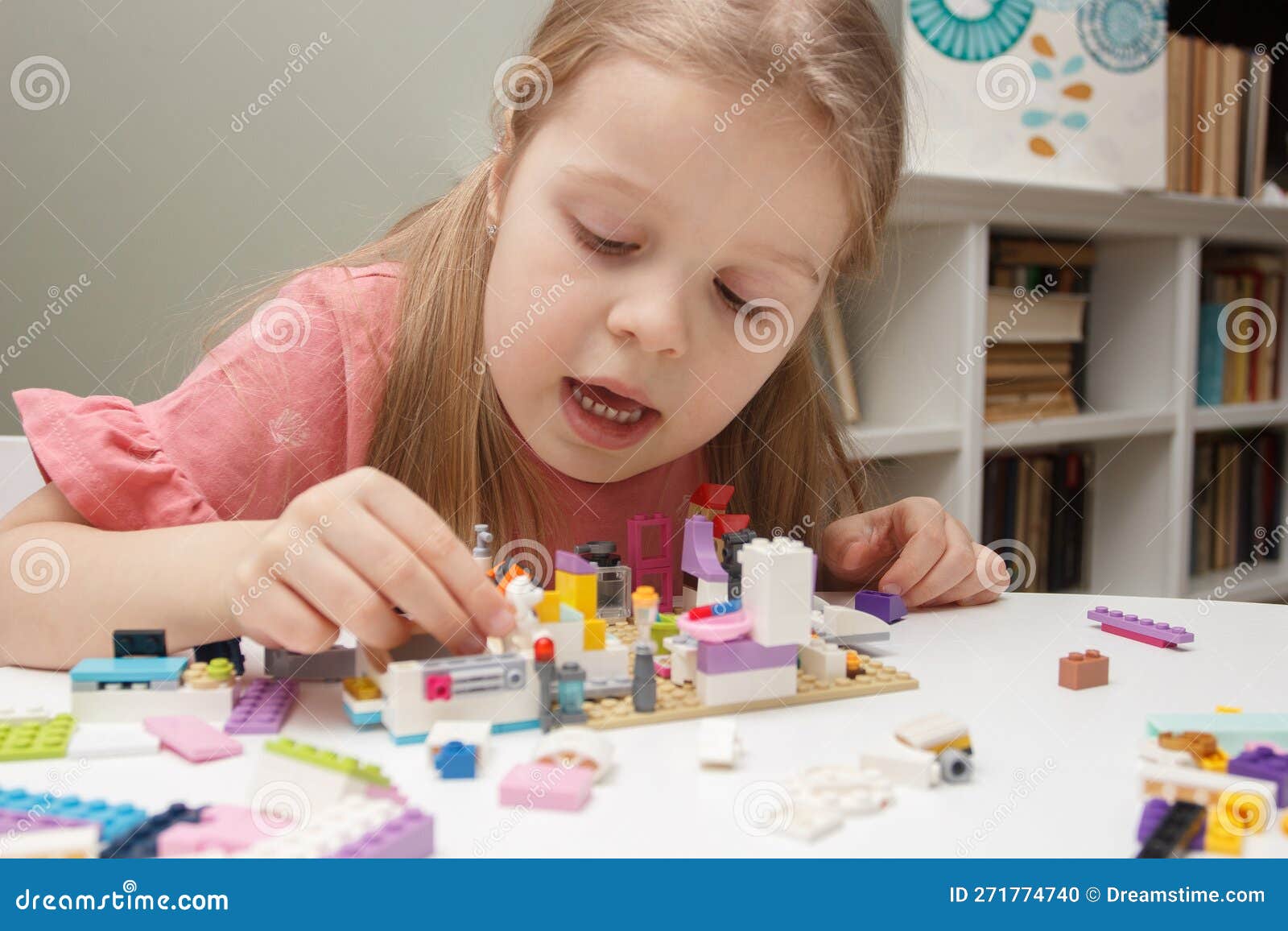 A Child Builds A Pyramid Of Cubes Stock Image | CartoonDealer.com ...