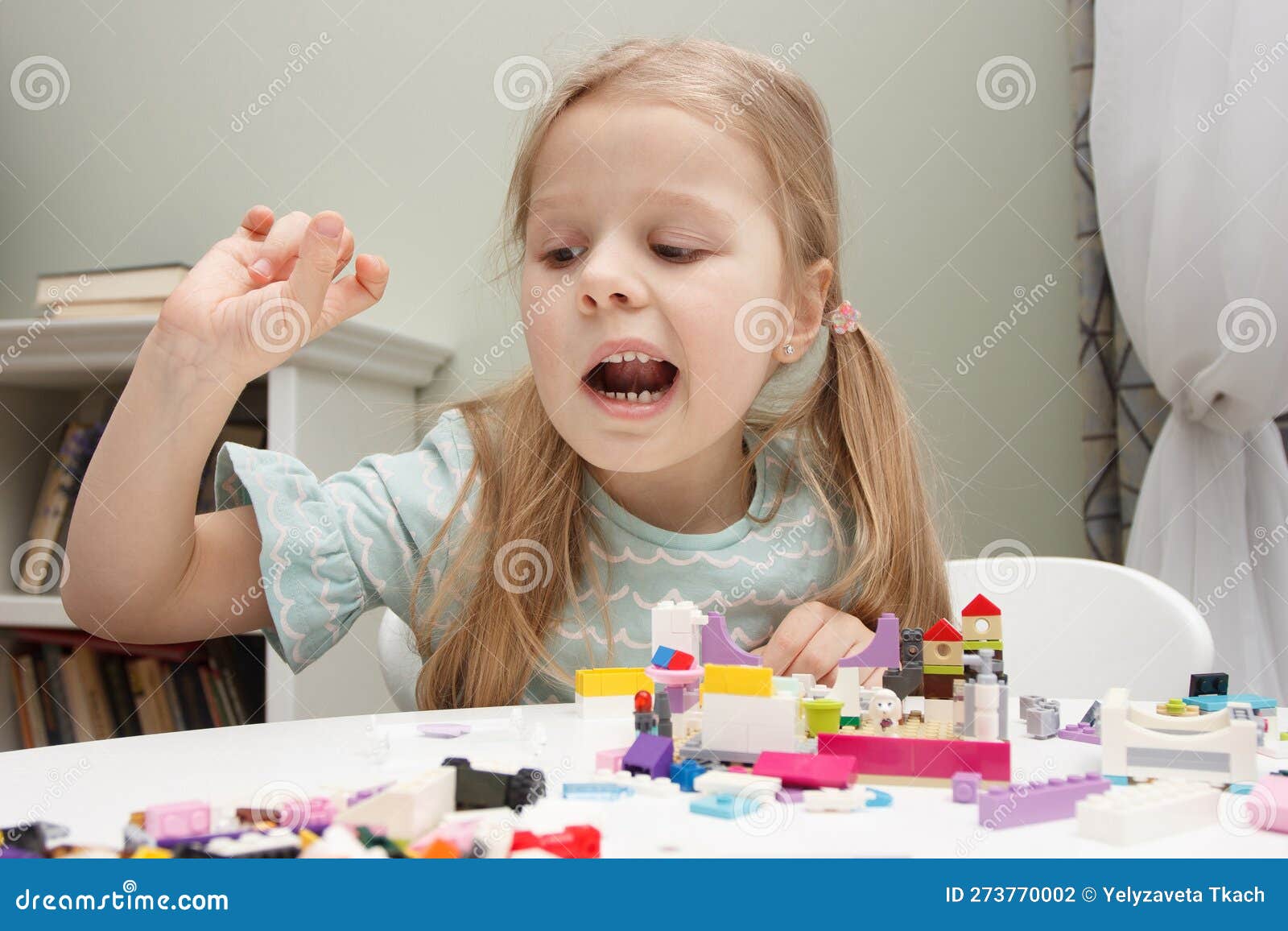 A Child Builds A Pyramid Of Cubes Stock Image | CartoonDealer.com ...