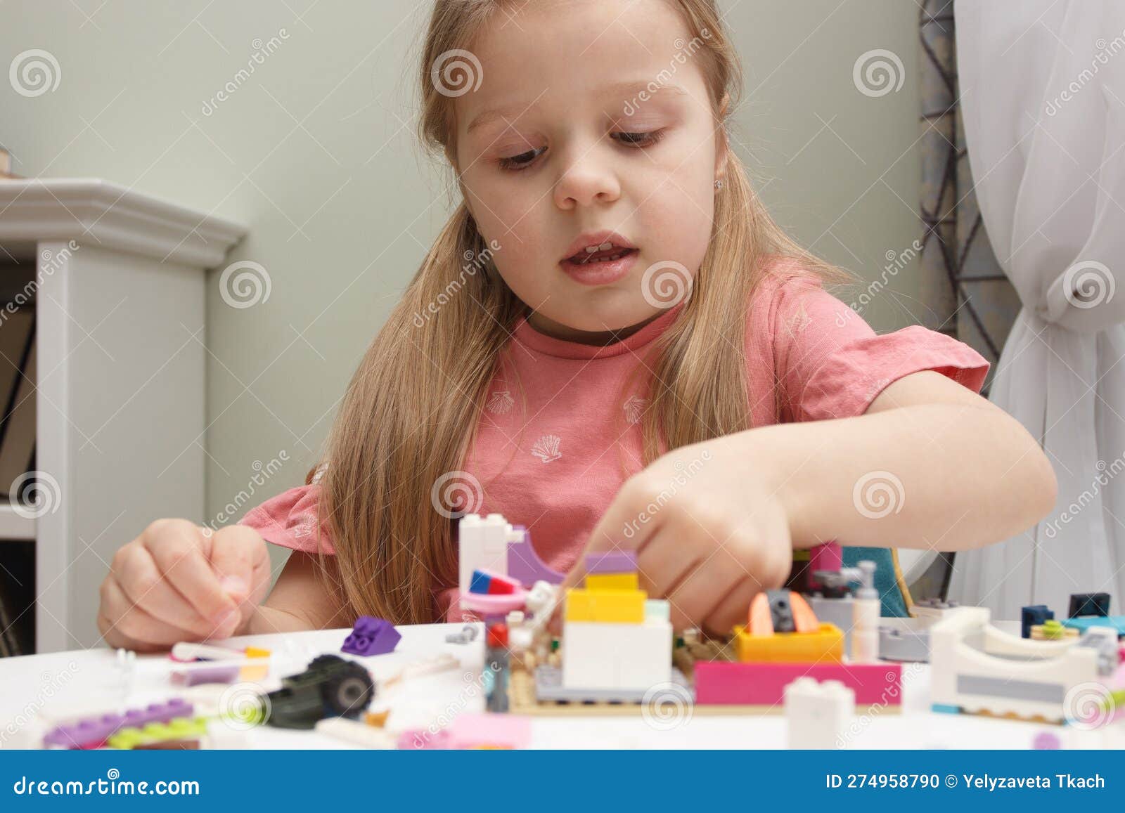 A Child Builds A Pyramid Of Cubes Stock Image | CartoonDealer.com ...
