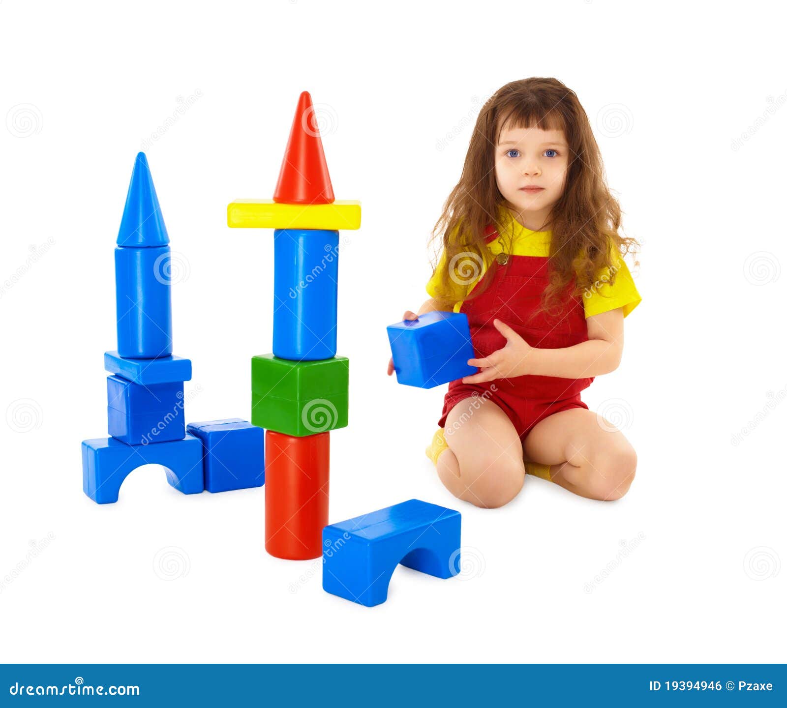 A Child Builds A Pyramid Of Cubes Stock Image | CartoonDealer.com ...