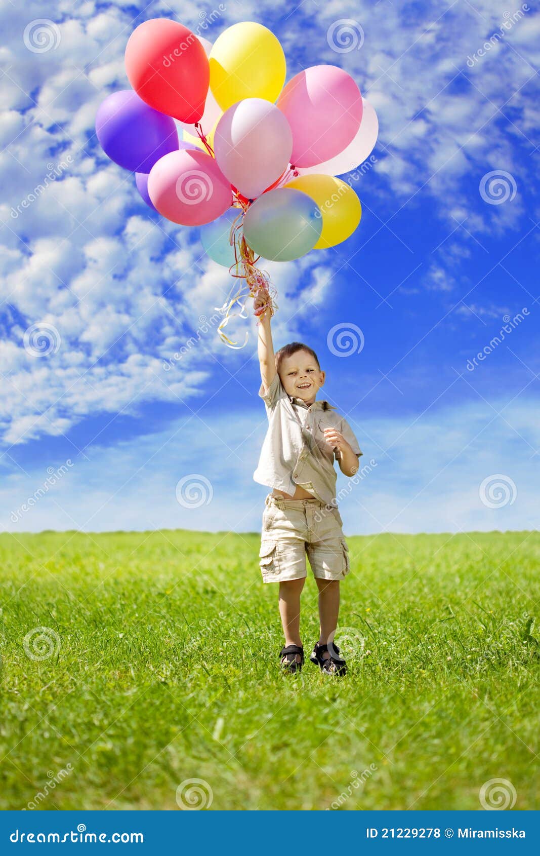 Child with a Bunch of Balloons in Their Hands Stock Photo - Image of ...