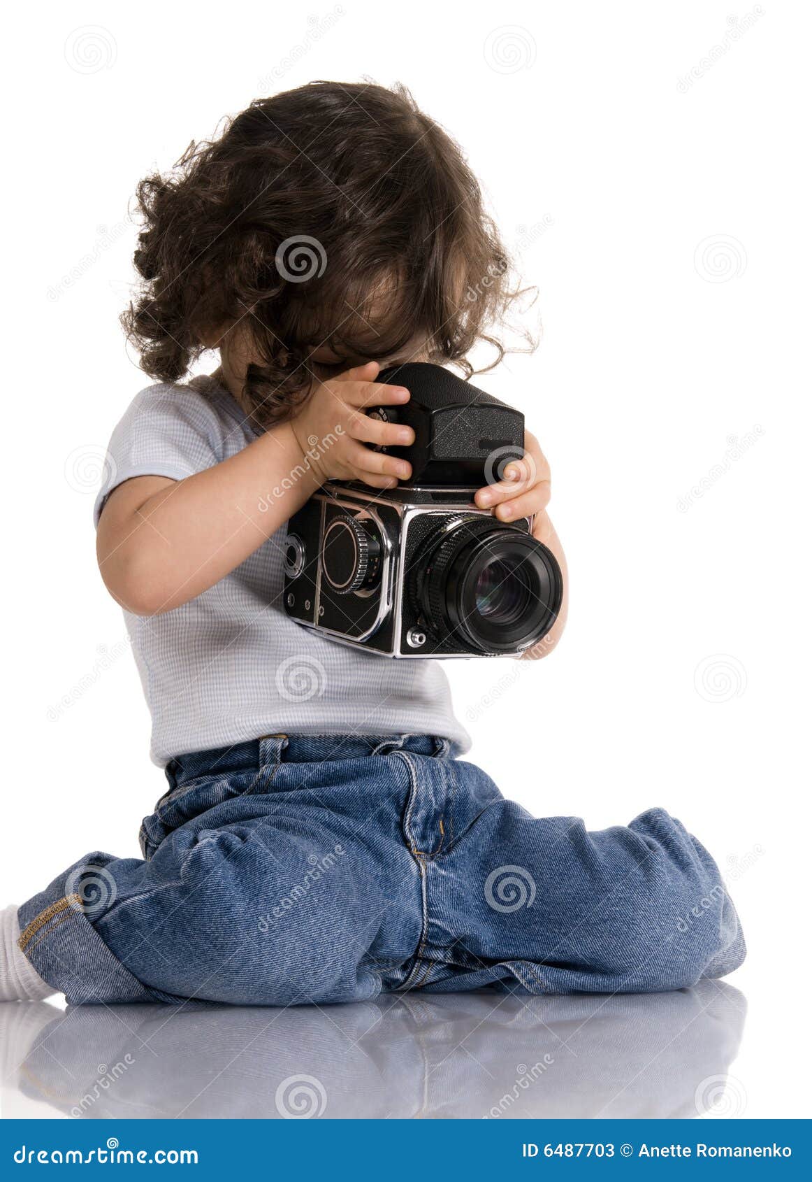 Child with camera stock image. Image of film, background - 6487703
