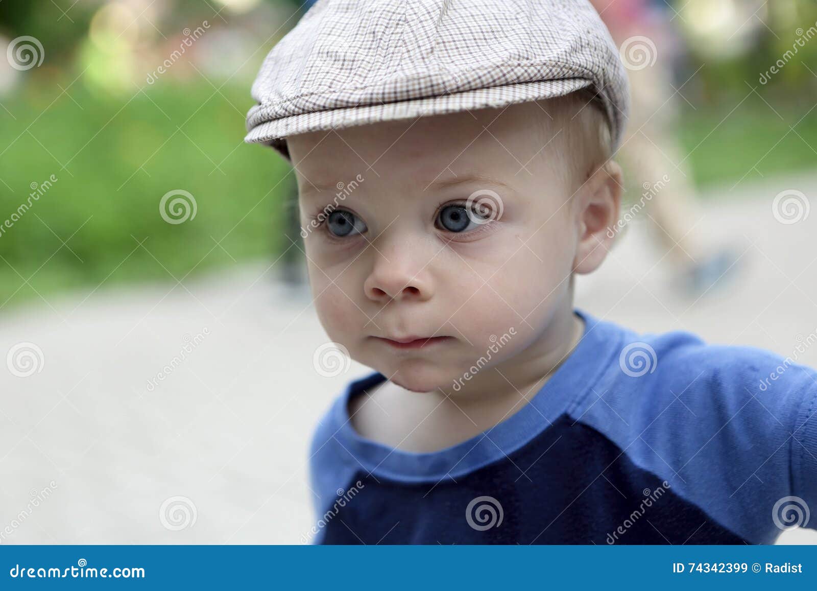 Child in cap stock image. Image of male, lifestyle, casual - 74342399