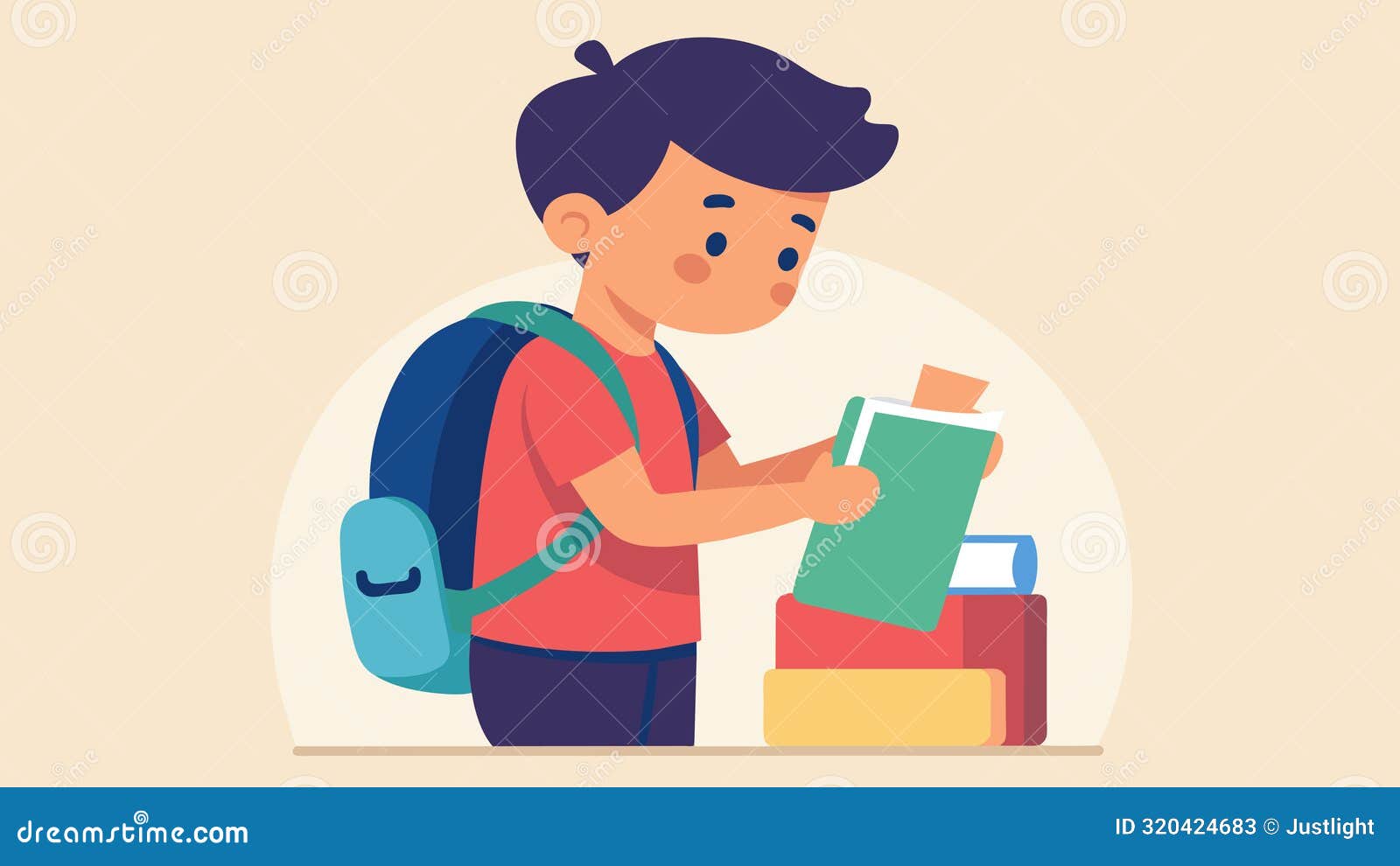 The Child Carefully Organizes Their Backpack Placing Their Homework ...