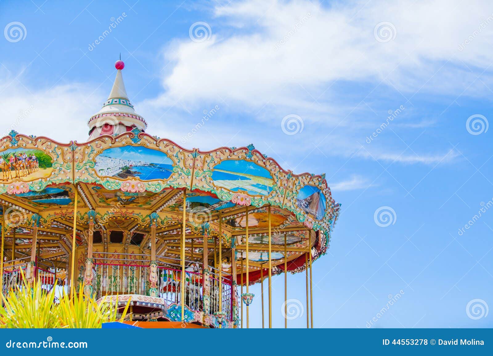 Child Carousel with Sky Background. Stock Photo - Image of carnival ...