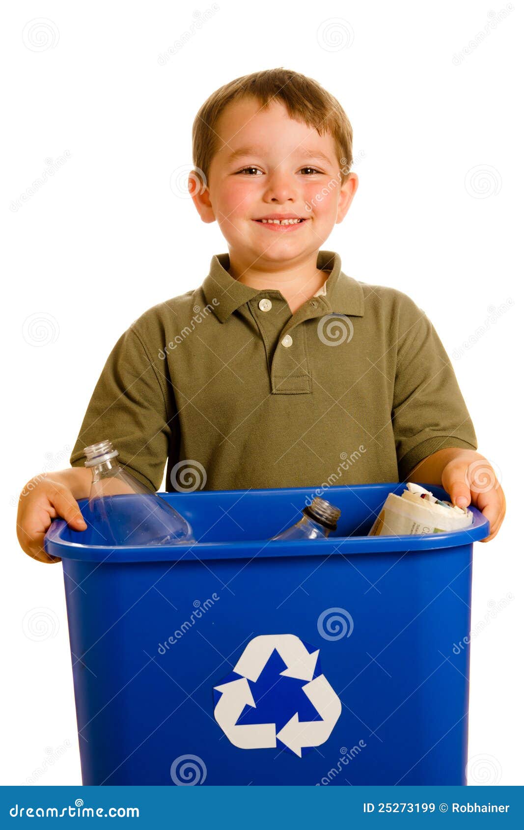 Child Carrying Recycling Bin Stock Image - Image of generation, home ...