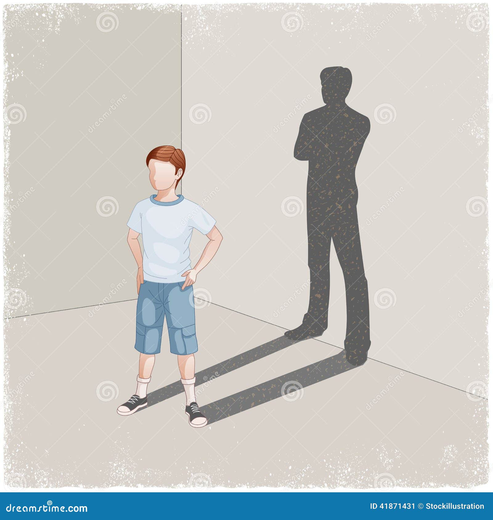 Child Casting Shadow of Young Man Stock Vector - Illustration of people ...