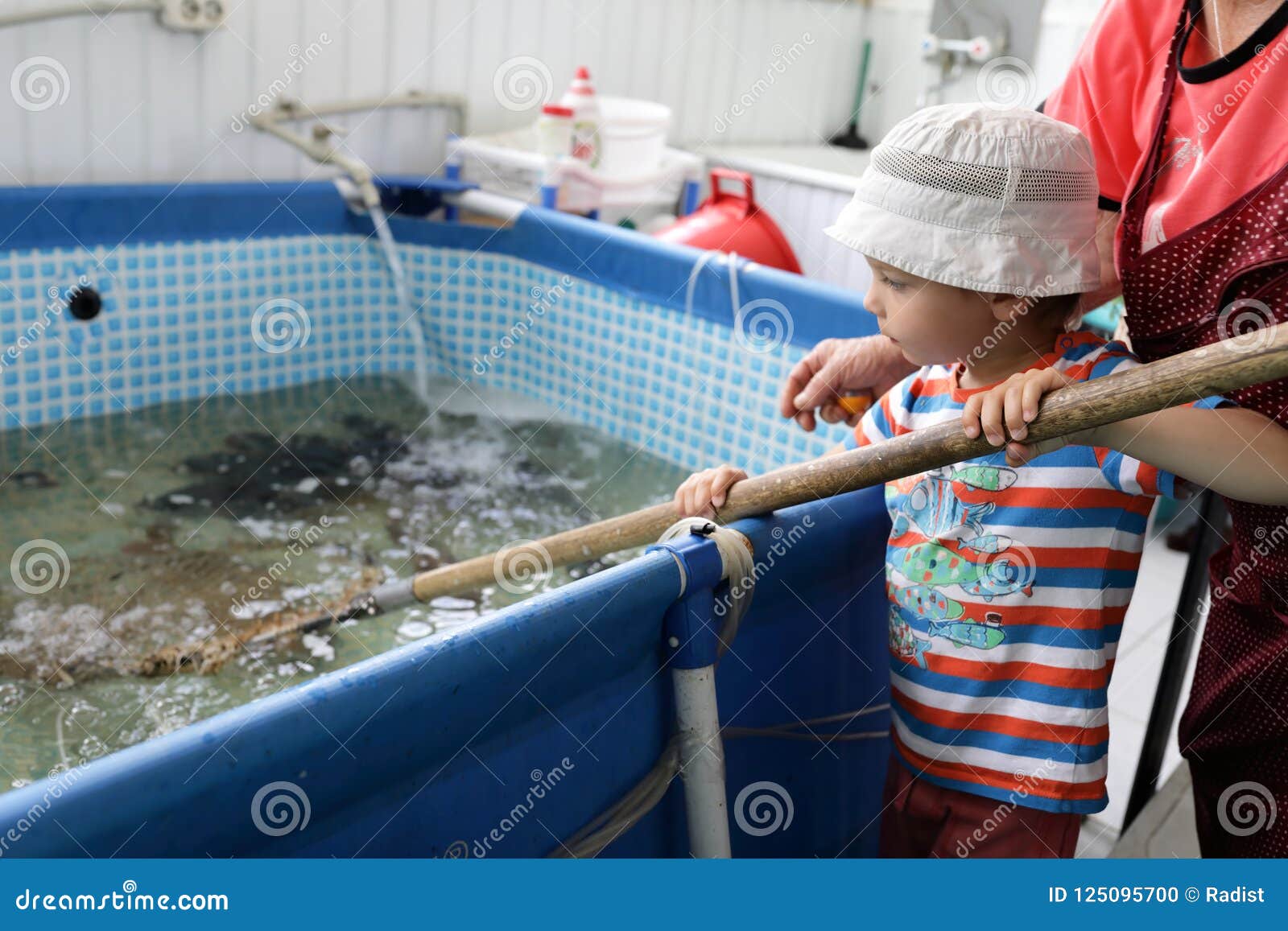 Child Catching Fish Netting Stock Photo - Image of discovery, activity ...