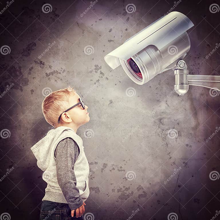 Child and cctv stock illustration. Illustration of lens - 71499797