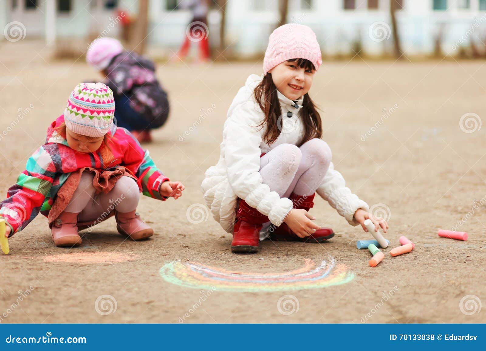 The child and chalk. stock photo. Image of childhood - 70133038